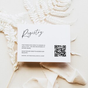 Wedding Registry QR Code Template Gift Registry QR Code Wedding Insert ...