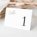 Simple Table Number Card Template, Editable Wedding Reception Folded ...