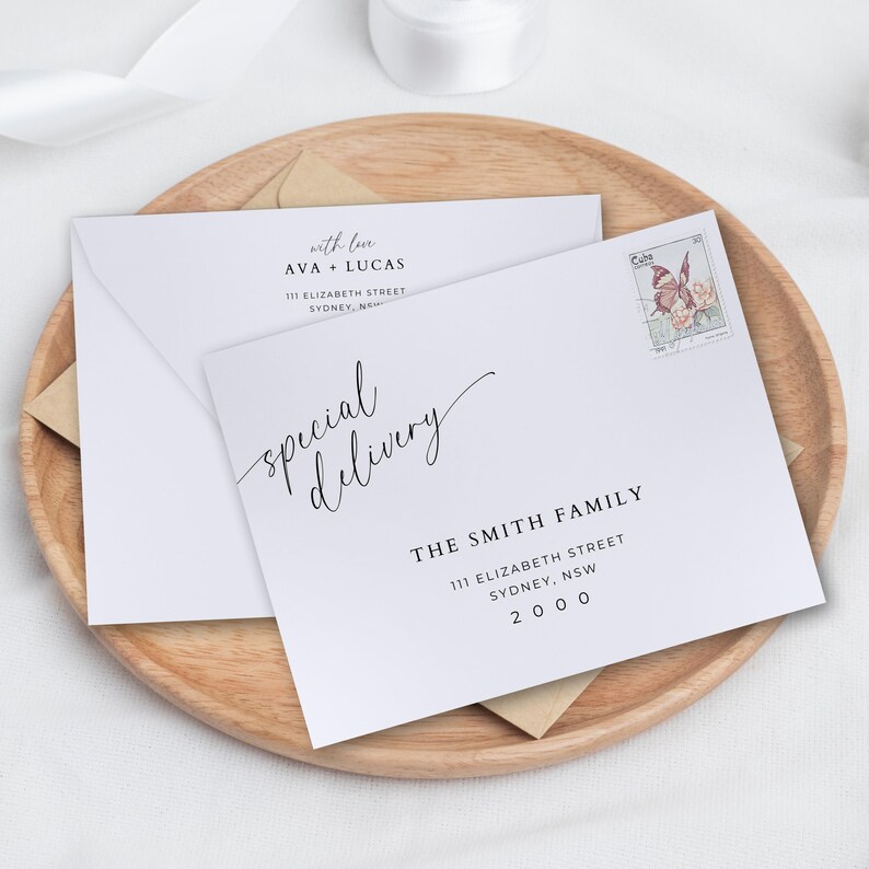 Wedding Envelope Address Template, Special Delivery Elegant Calligraphy ...