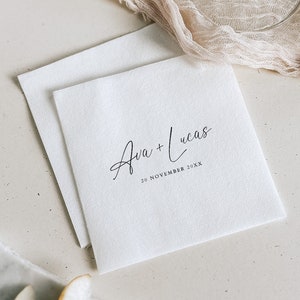 Elegant Wedding Cocktail Napkin Template, Personalized Printable ...