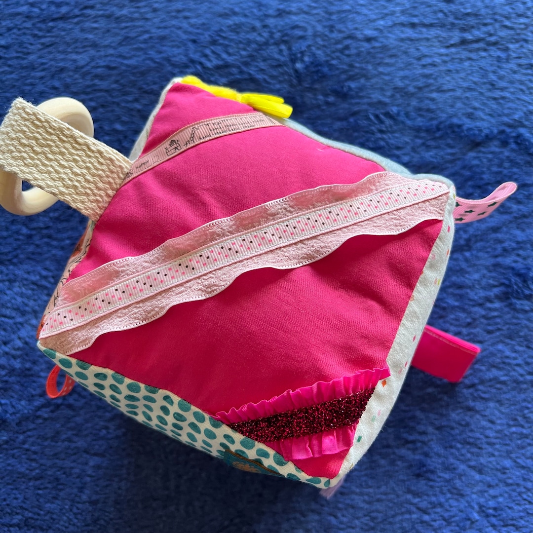 Sensory Soft Baby Block, Fabric Cube With Sun and Cloud, Sheep, Flower ...