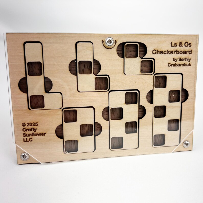 Ls & Os Checkerboard Puzzle – Original Design – Handcrafted Wooden ...