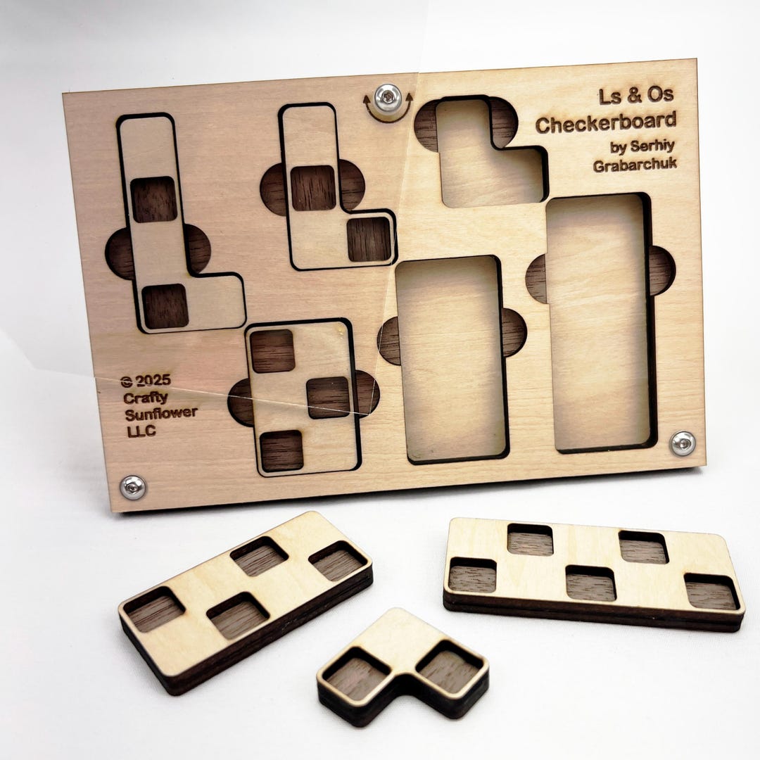 Ls & Os Checkerboard Puzzle – Original Design – Handcrafted Wooden ...