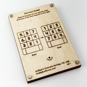 Correct Order – Wooden Sliding Block Puzzle – Original Design – 2 Color ...