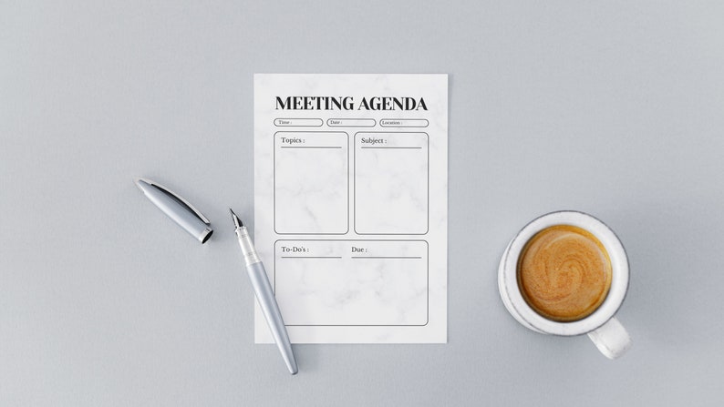 Meeting Minutes Printable, Meeting Notes Template, Digital Meeting ...