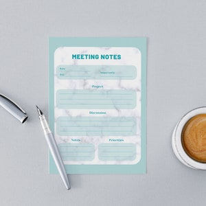 Meeting Minutes Printable Meeting Notes Template Digital - Etsy