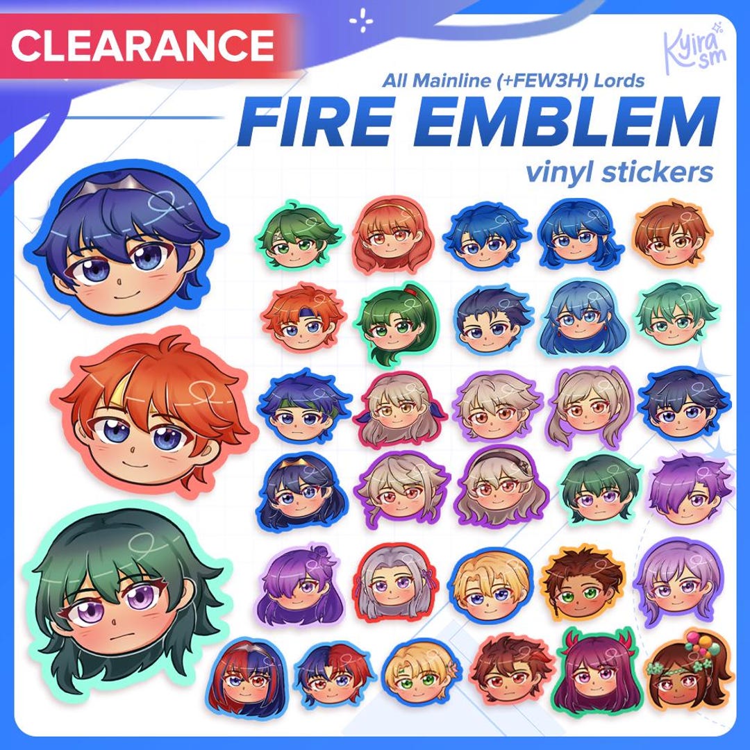 Fire Emblem Lord Vinyl Glitter and Matte Stickers - Etsy