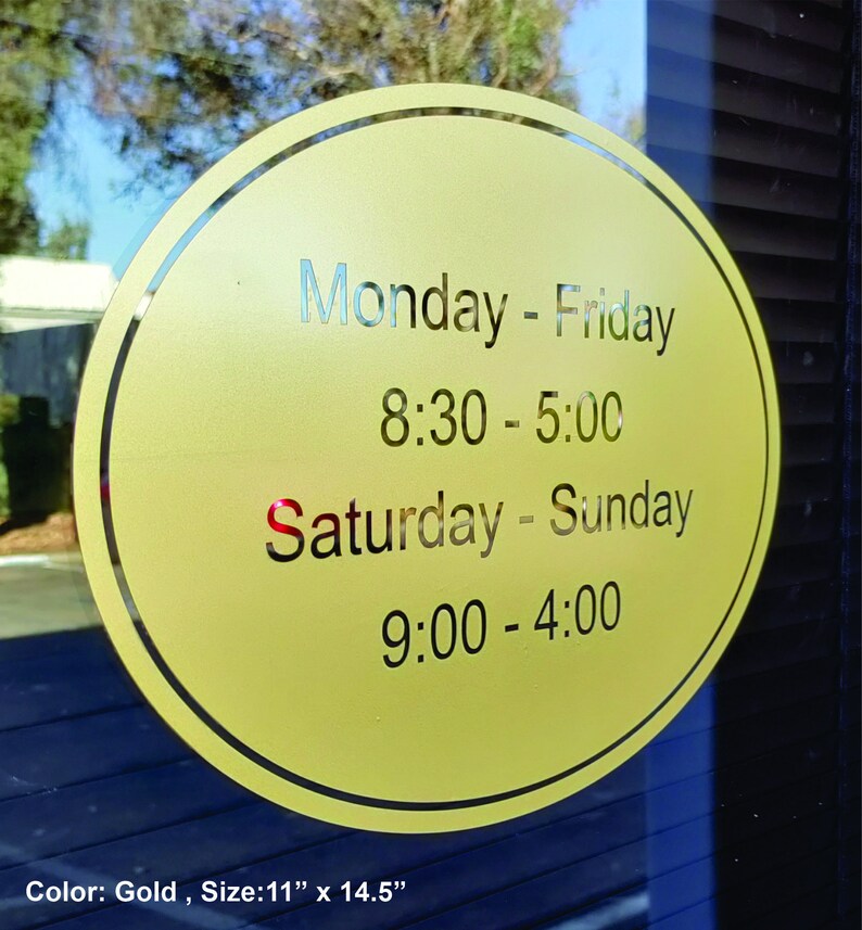 Store Hours, Business Hours, Vinyl Decal, Window Decal - Etsy