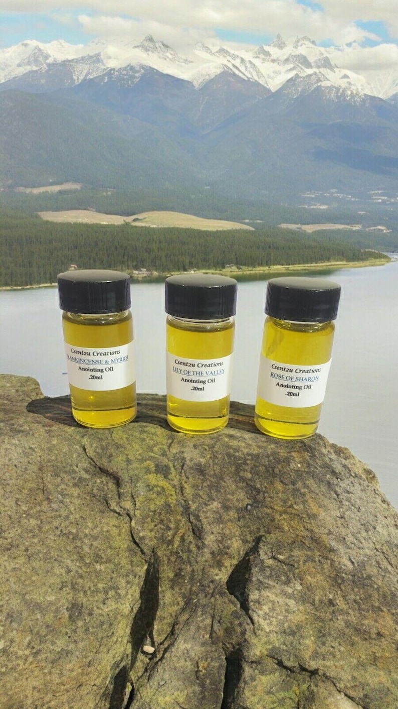 Anointing Oil Set: Frankincense & Myrrh, Rose of Sharon, and Lily of ...
