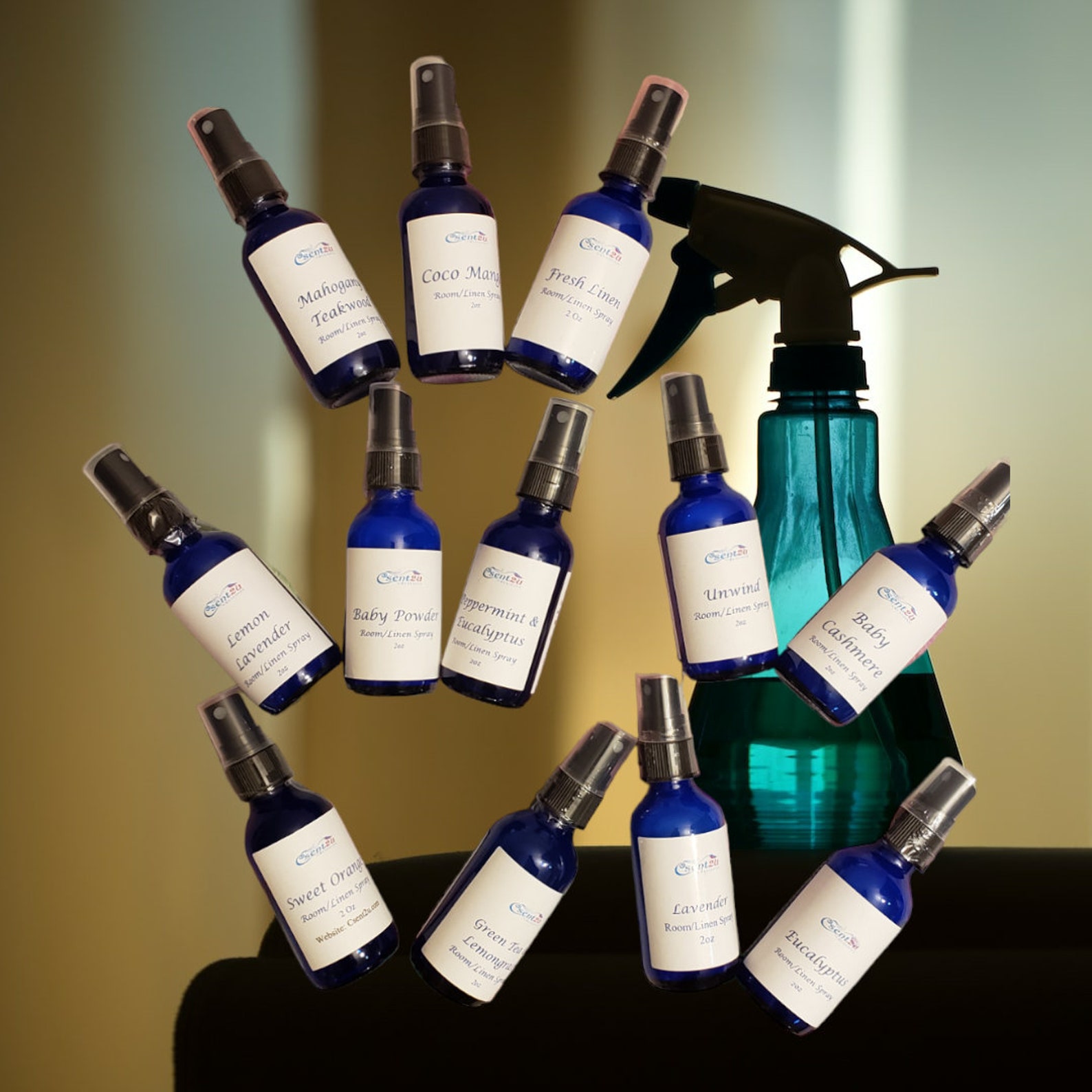 Room/linen Sprays 2oz Cobalt Blue Glass Bottles - Etsy