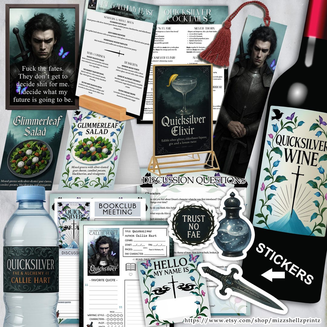Quicksilver (fae & Alchemy #1) | Book Club Kit | Canva Edible | Booktok ...