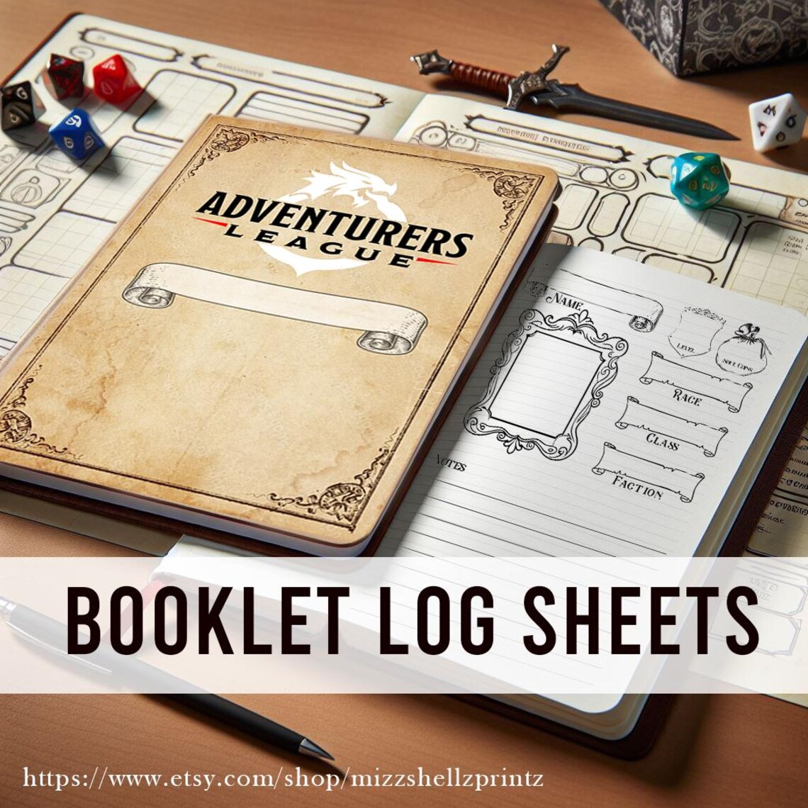 Adventure League Logsheet Booklet | Dnd 5e - Etsy