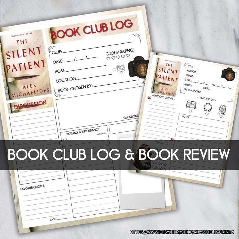 The Silent Patient | Book Club Kit | Canva Edible | Booktok | Book Club ...