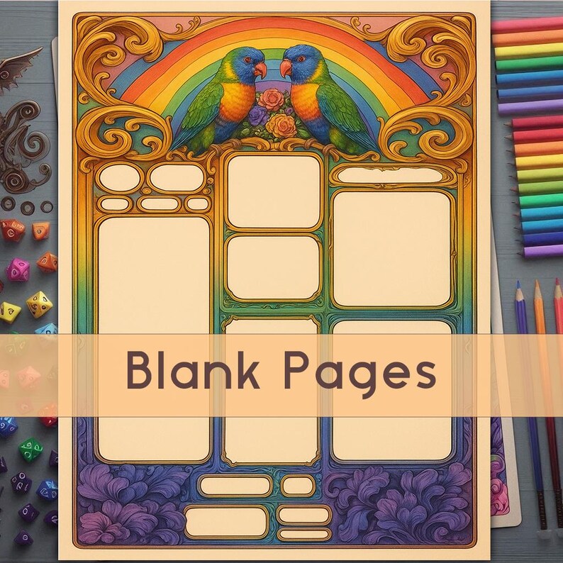 Rainbow Dreams | Dnd Printable Character Sheet, RPG Character Sheet ...