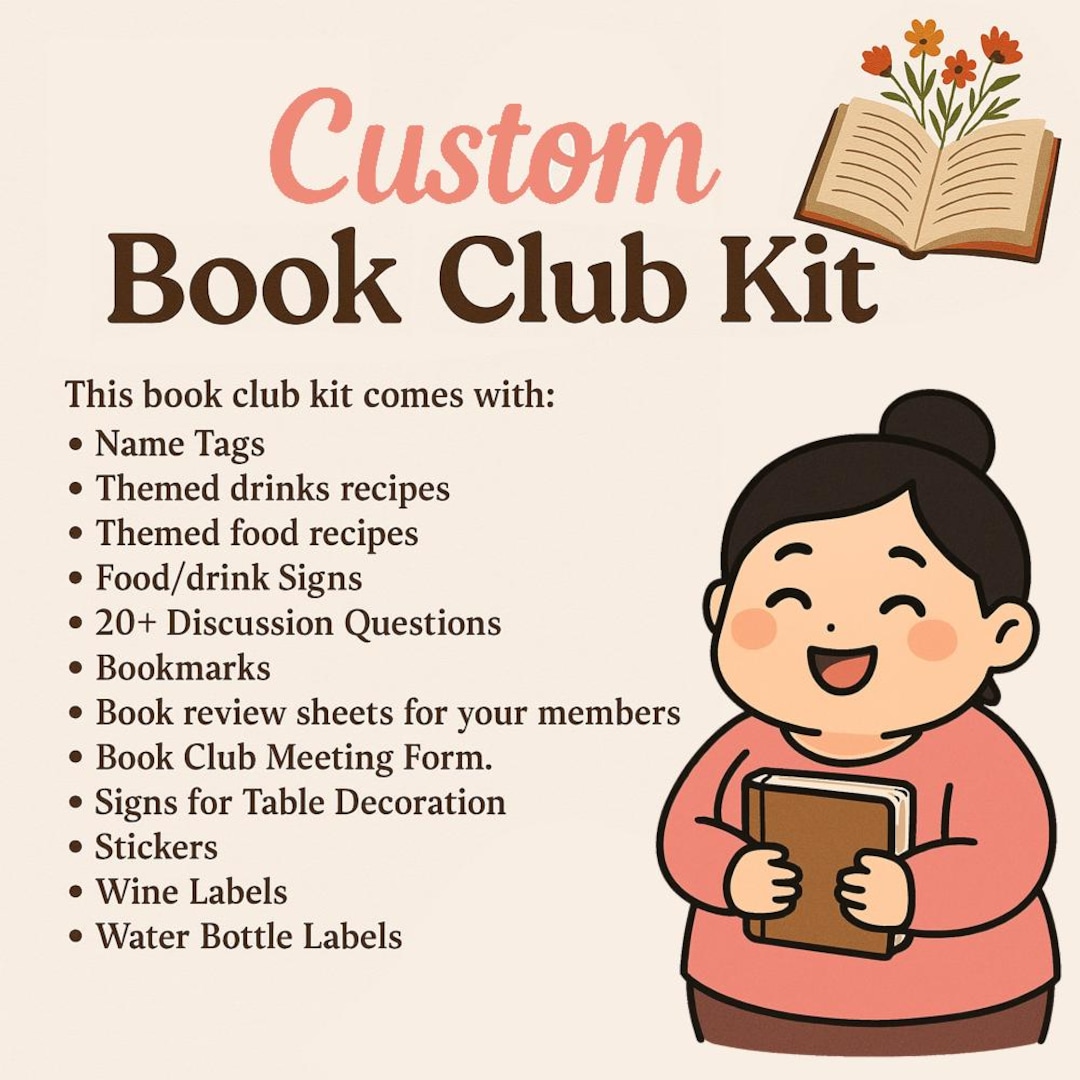 Custom Made Book Club Kit | Book Club Kit | Canva Edible | Booktok ...
