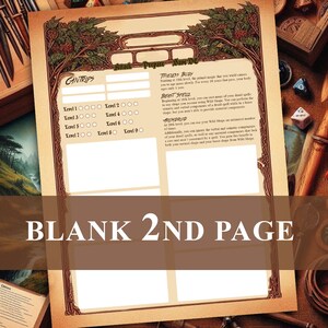 Druid | Dnd Printable Character Sheet, RPG Character Sheet, Dnd 5e ...