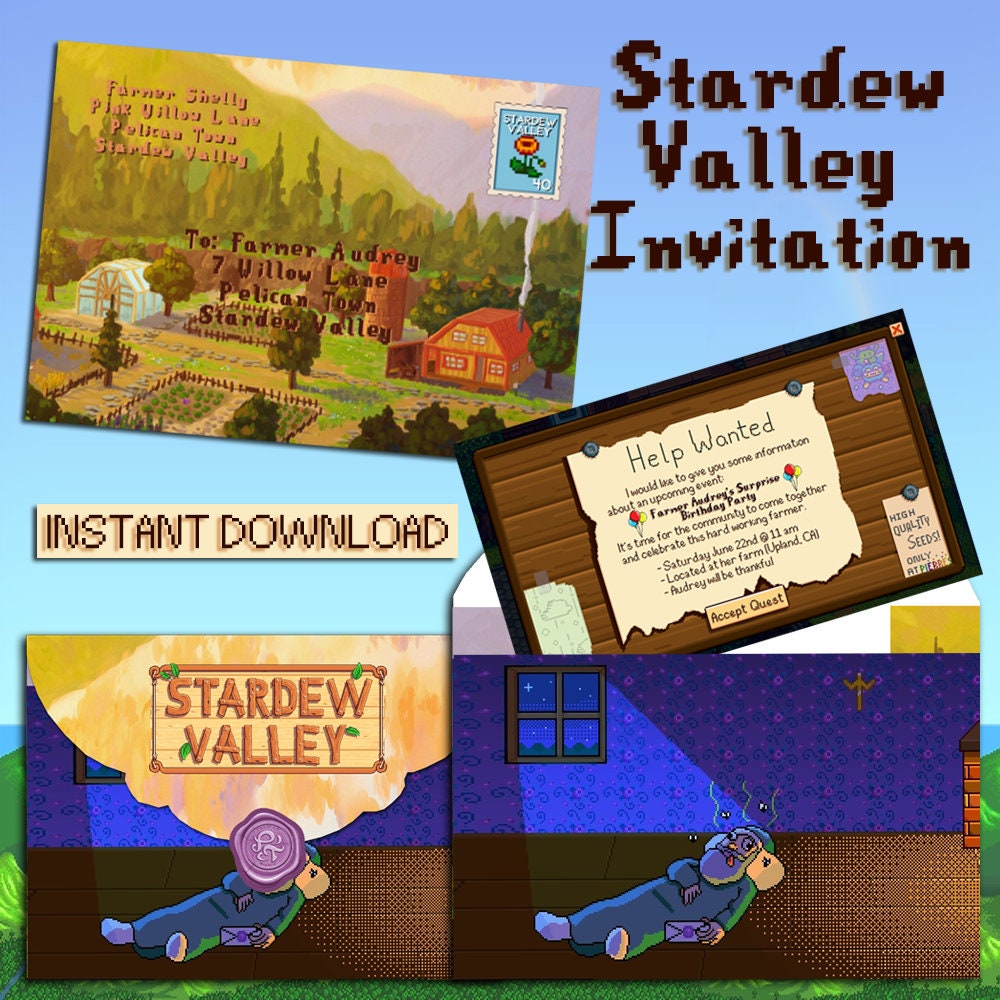 Stardew Valley Printable Invitation - Etsy