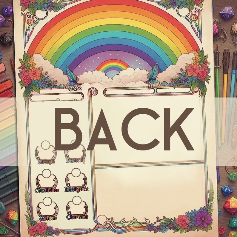 Rainbow Dreams | Dnd Printable Character Sheet, RPG Character Sheet ...