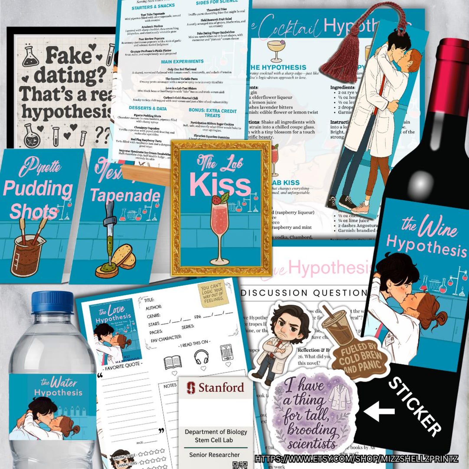 The Love Hypothesis | Book Club Kit | Canva Edible | Booktok | Book Club Printables - Etsy