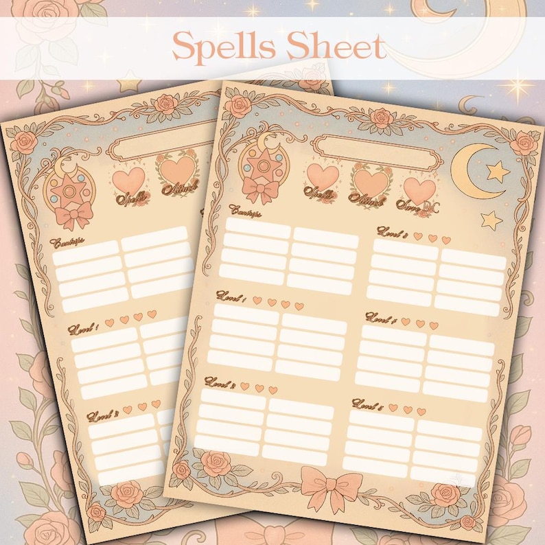 Magical Girl | Dnd Printable Character Sheet | Canva Editable | RPG Character Sheet, Dnd 5e ...