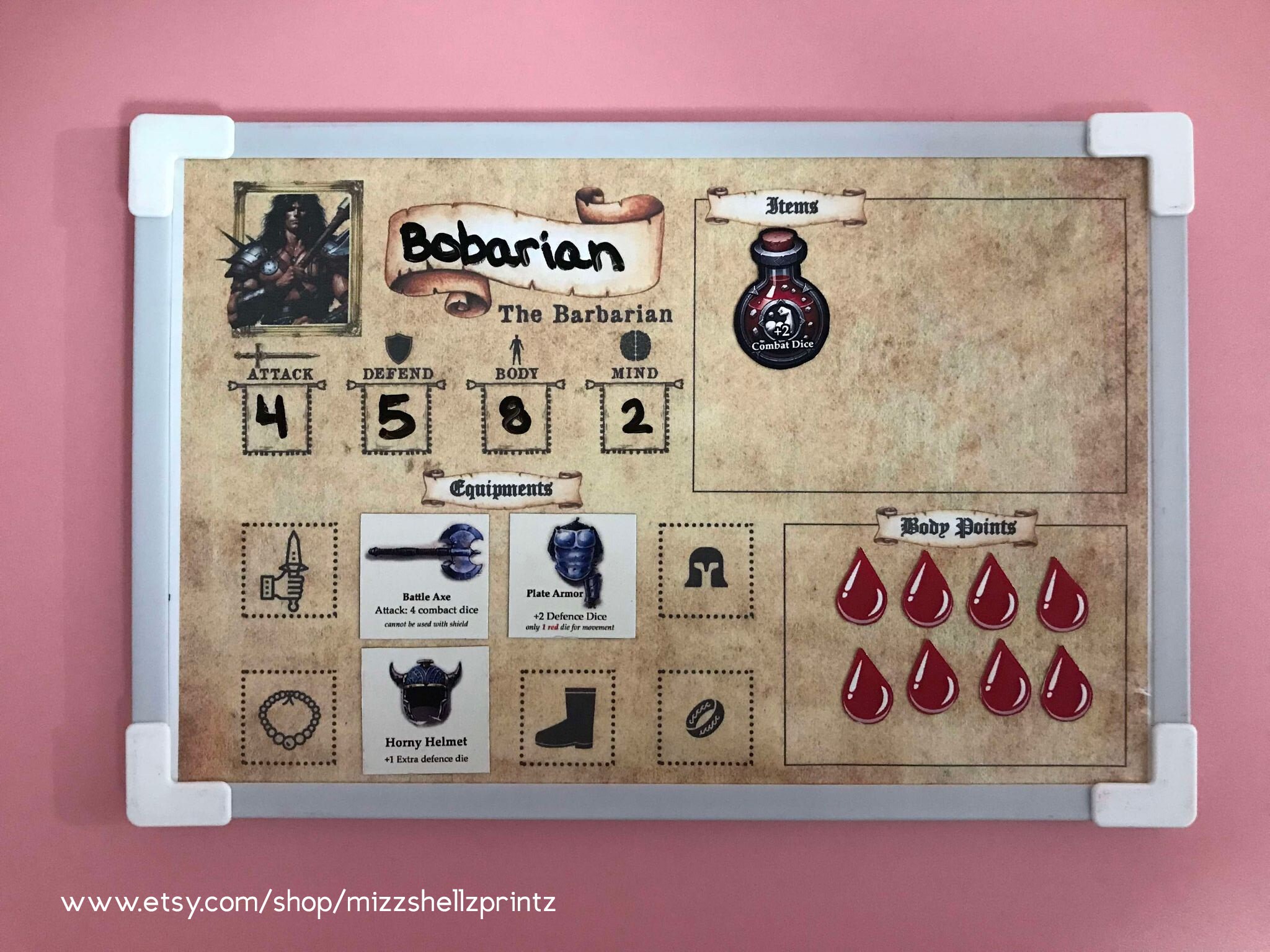 Heroquest Magnetic Character Sheets | Printable Instant Downloads - Etsy