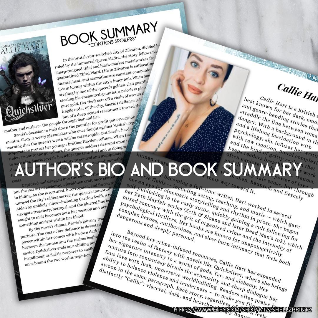 Quicksilver (fae & Alchemy #1) | Book Club Kit | Canva Edible | Booktok ...