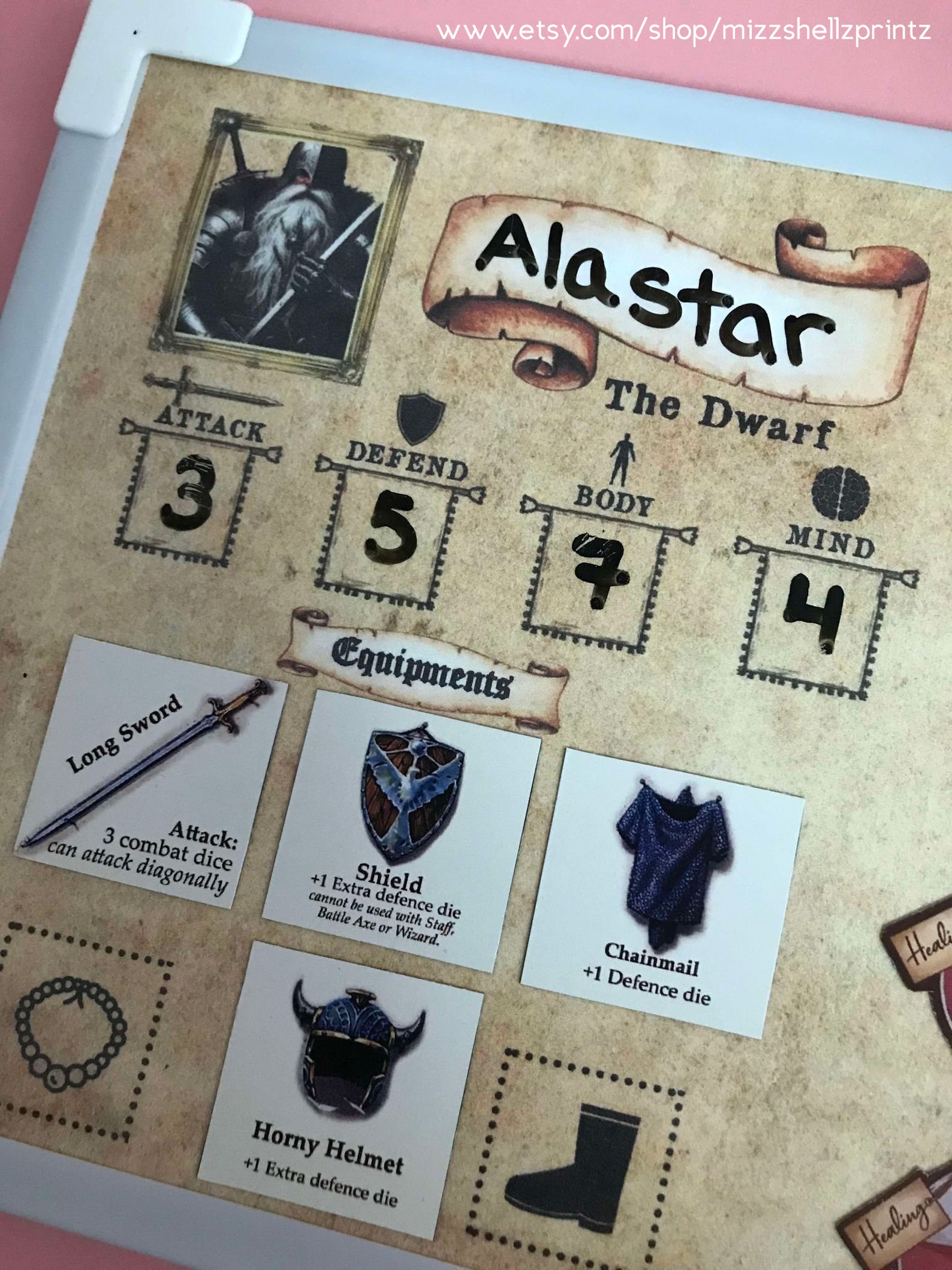 Heroquest Magnetic Character Sheets | Printable Instant Downloads - Etsy