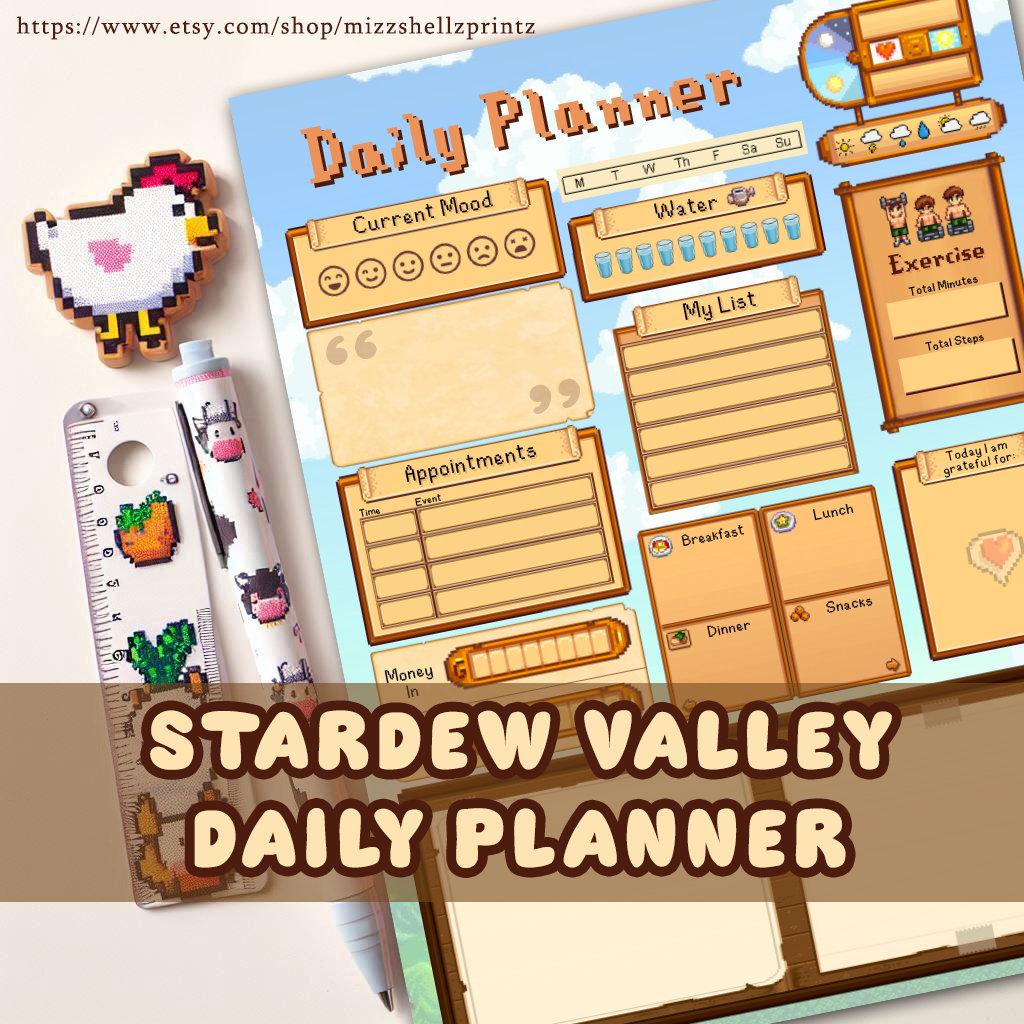 Stardew Valley Daily Planner Printable - Etsy