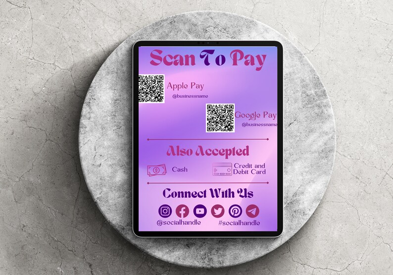 Editable Scan to Pay Qr Code Sign Template Qr Code Payment - Etsy