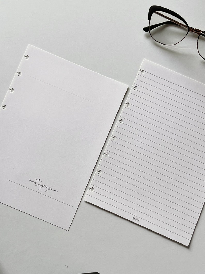 Lined Notepaper, Note Pages, Lined Paper Planner Inserts - Etsy