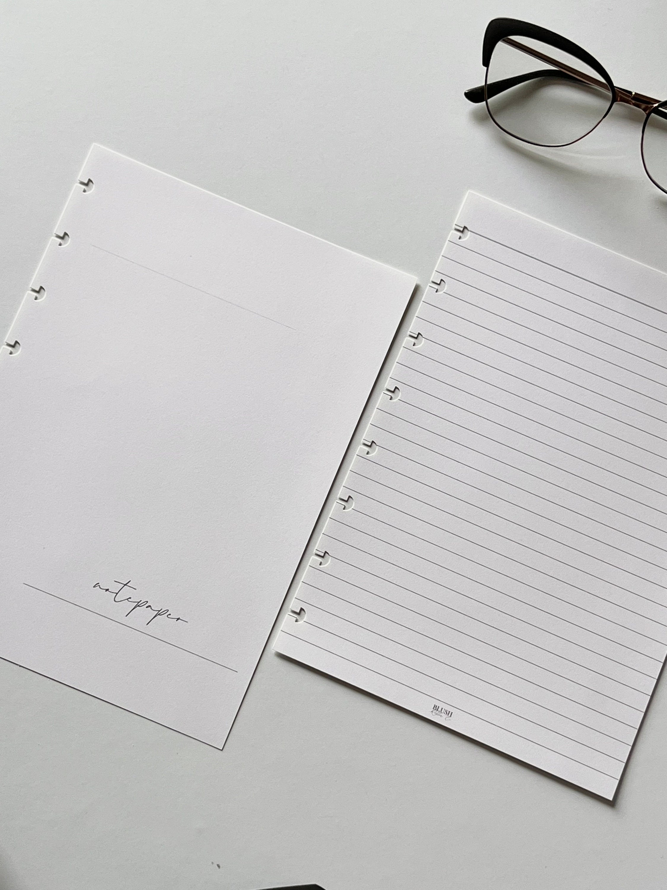 Lined Notepaper, Note Pages, Lined Paper Planner Inserts - Etsy
