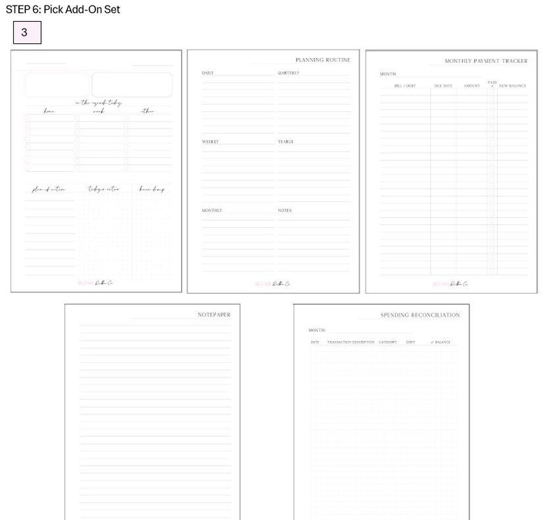 BUILD YOUR OWN Style 1 sunday Start Agenda Bundle 12 Month Monthly ...