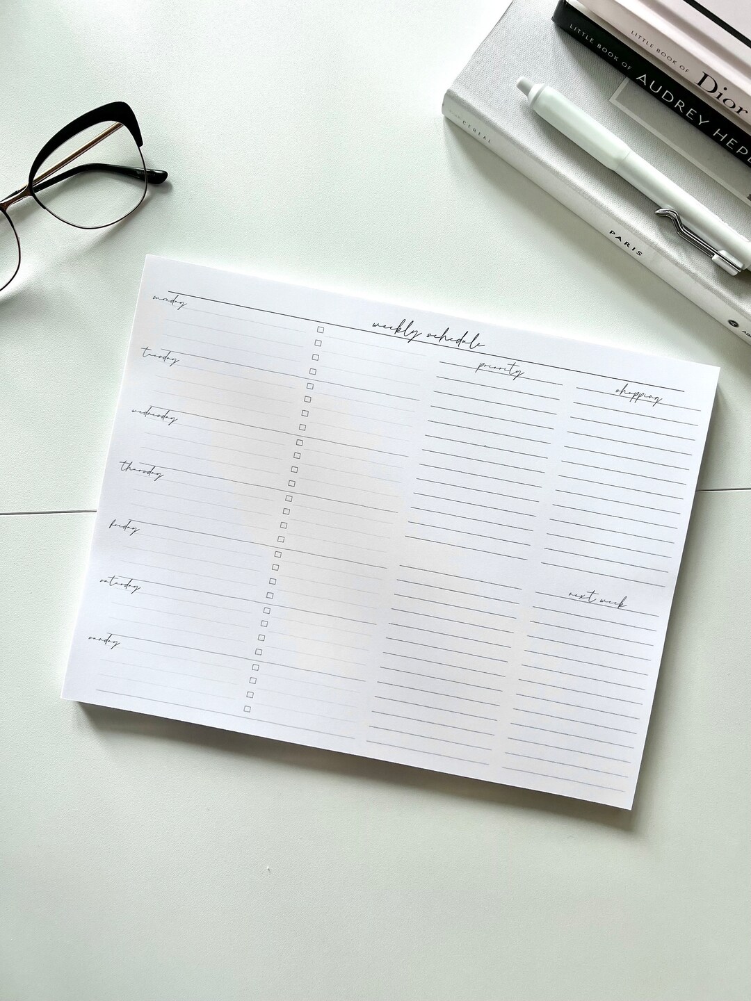 Weekly Notepad Cursive Font Tear-off Sheets 8.5 X 11 Great Gift for Mom ...