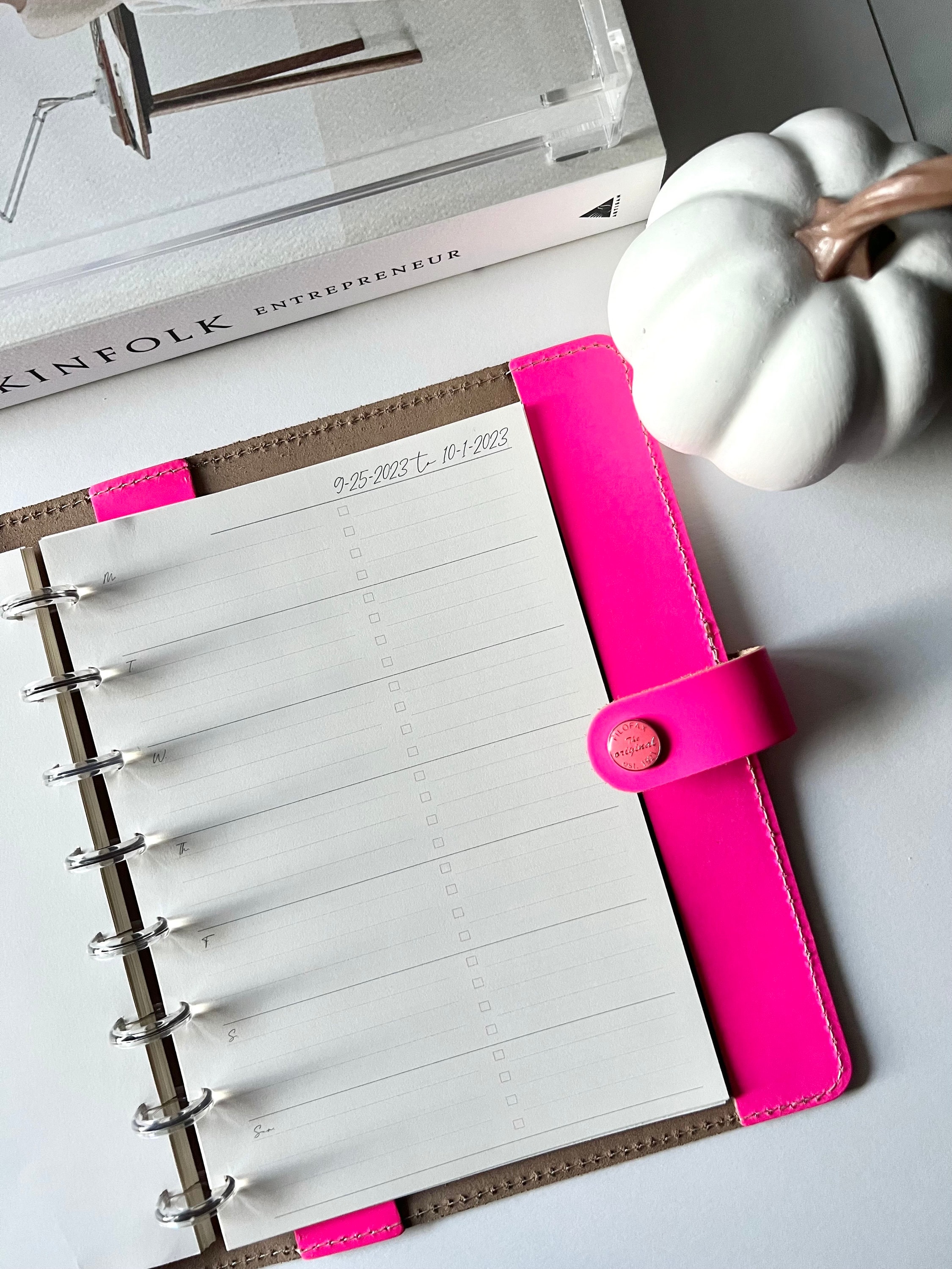 Weekly Insert Cursive Font WO1P 2024 & Undated Weekly - Etsy