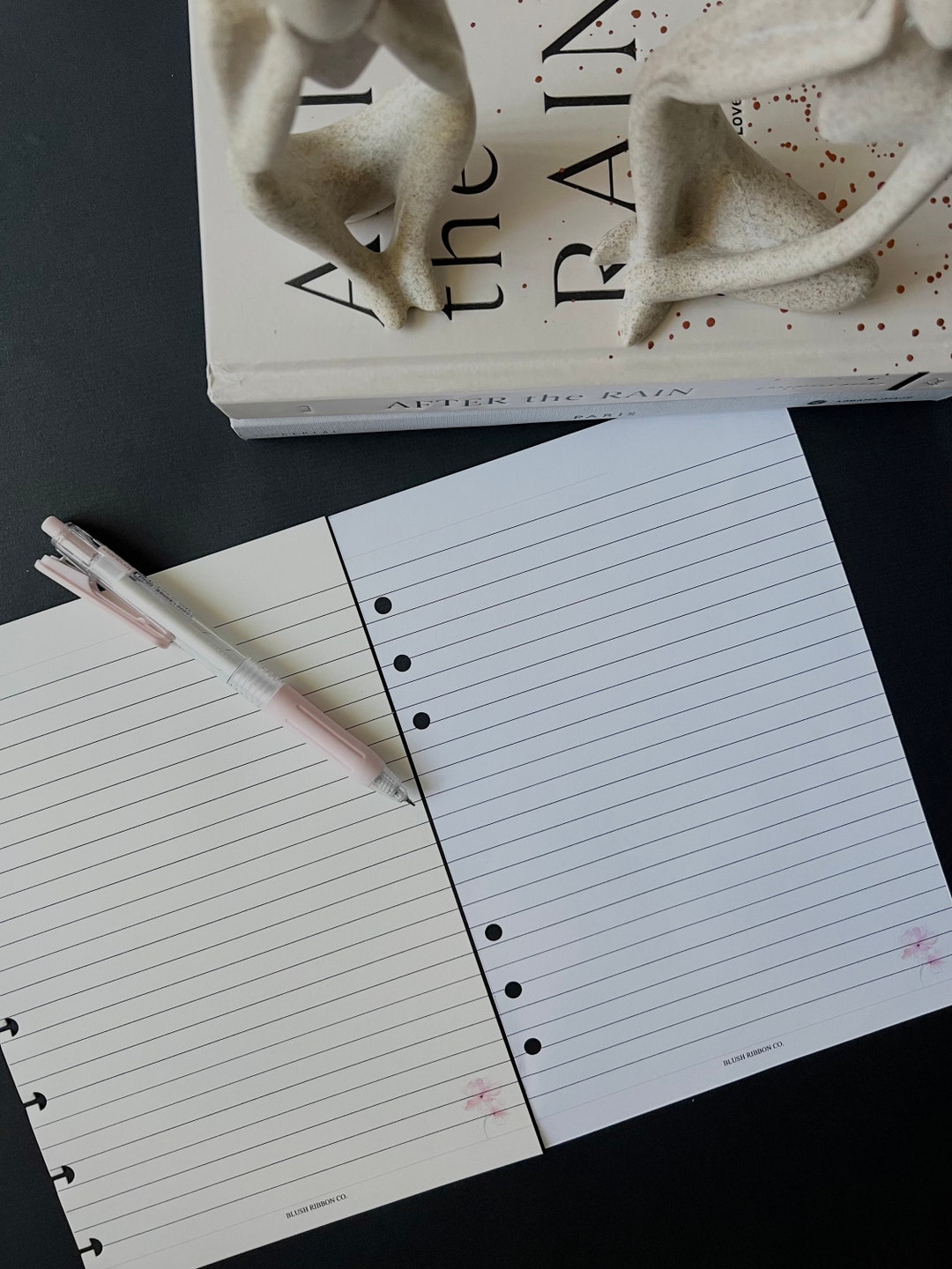 Lined Notepaper Flower, Note Pages, Lined Paper Planner Inserts - Etsy