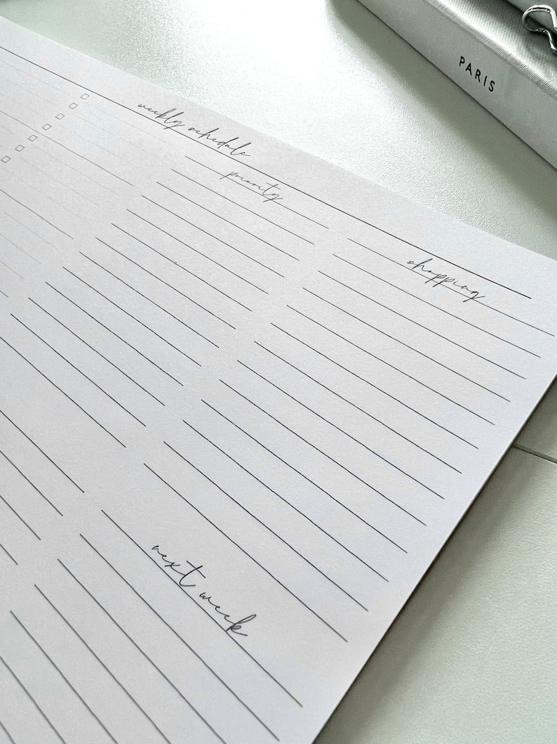 Weekly Notepad Cursive Font Tear-off Sheets 8.5 X 11 Great Gift for Mom ...