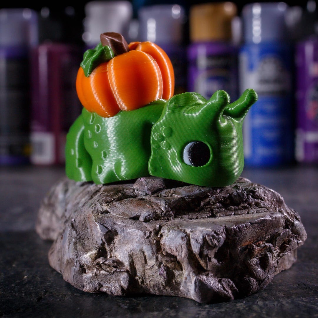 3D Printed Articulated Pumpkin Snail- Fun Adhd Fidget Toy for Stress ...