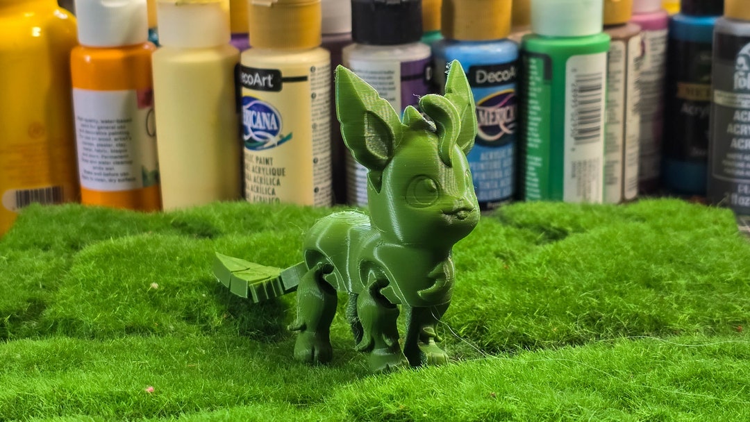 3D Printed Articulated Leafeon Figure From Pokemon - Etsy