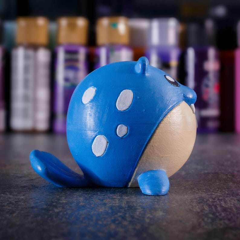 Hand-painted 3D Printed Spheal Figure: Delightful Desk Decor for Fans ...