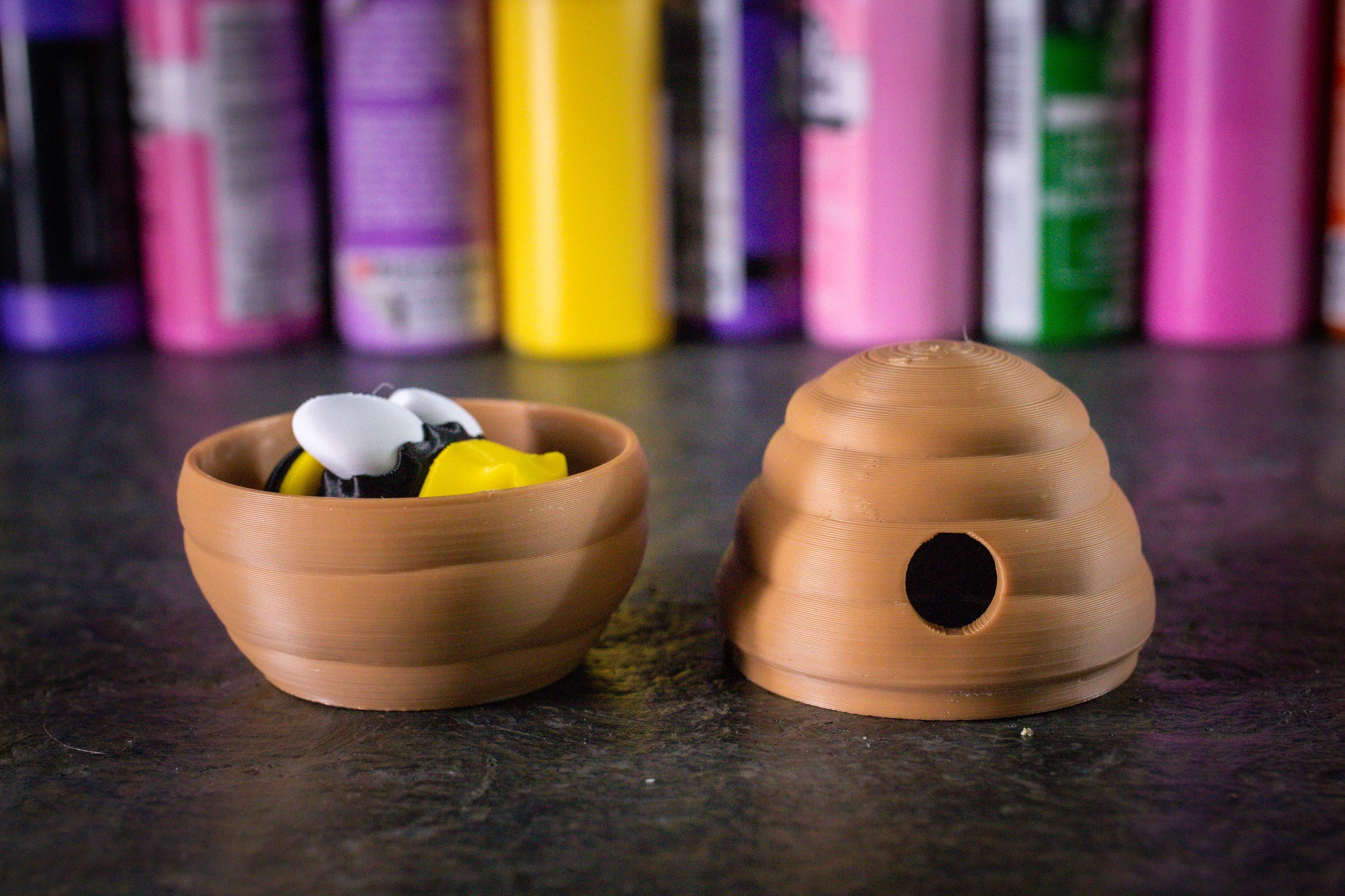 3D Printed Bee Hive Storage Container With an Articulated Bee - Etsy