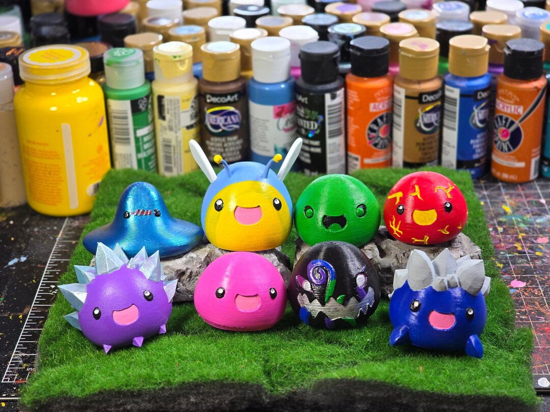 3D Printed 8 Slime Figures From the Indigo Quarry- Hand Painted Slime ...