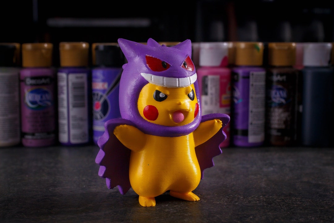 3D Printed Cosplay Pikachu Gengar Statue Figure-unique, Hand Painted ...