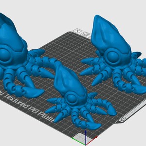 3D Printed Articulated Squid Figure-flexi Fidget Sensory Toy for Adhd ...