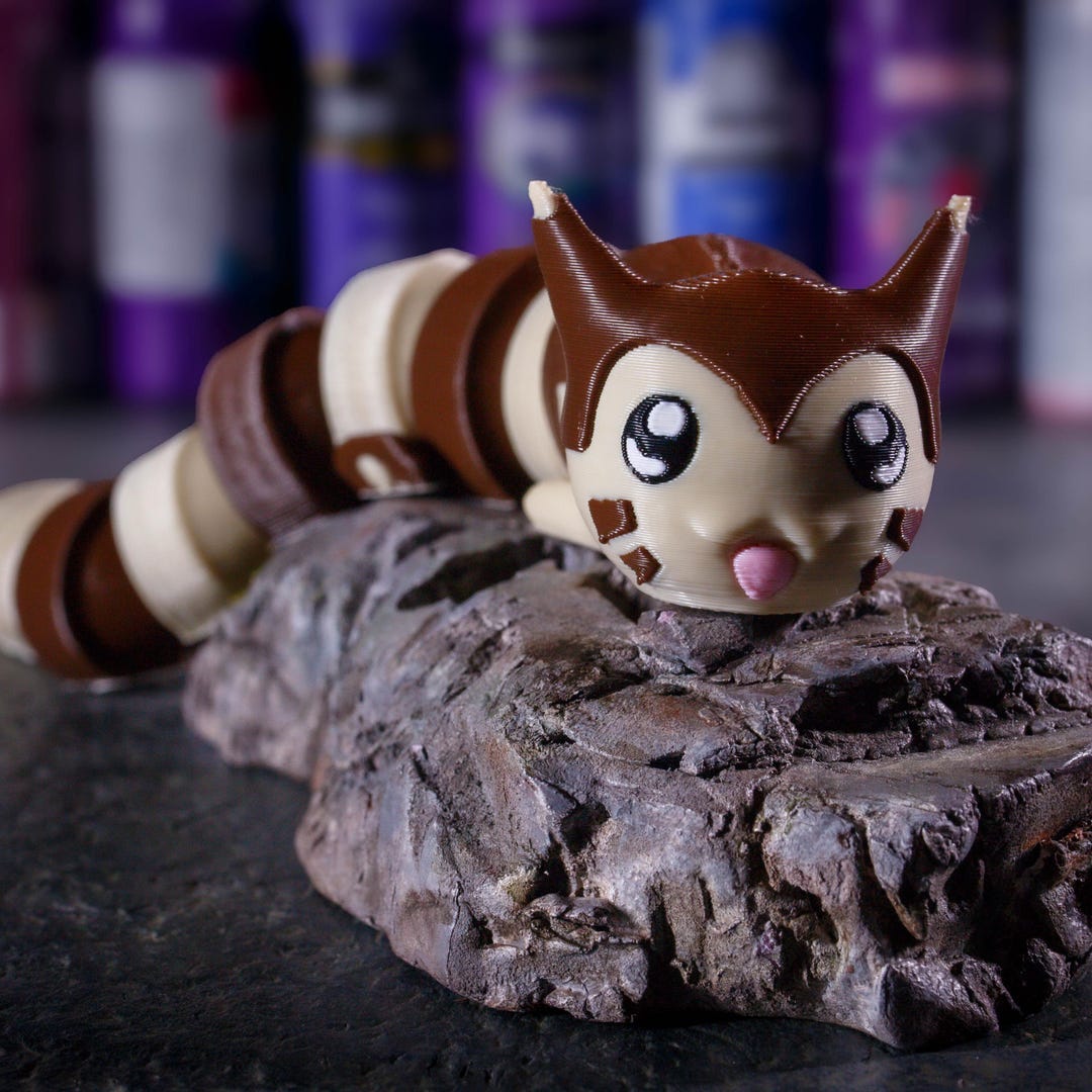 3D Printed Articulated Furret Fun Fidget Toy and Charming Home Accent ...