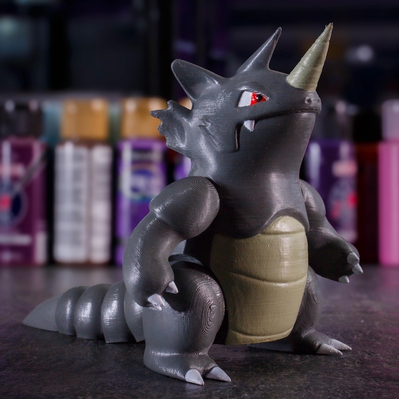 3D Printed and Articulated Rhydon Fidget Toy - Perfect for Stress ...