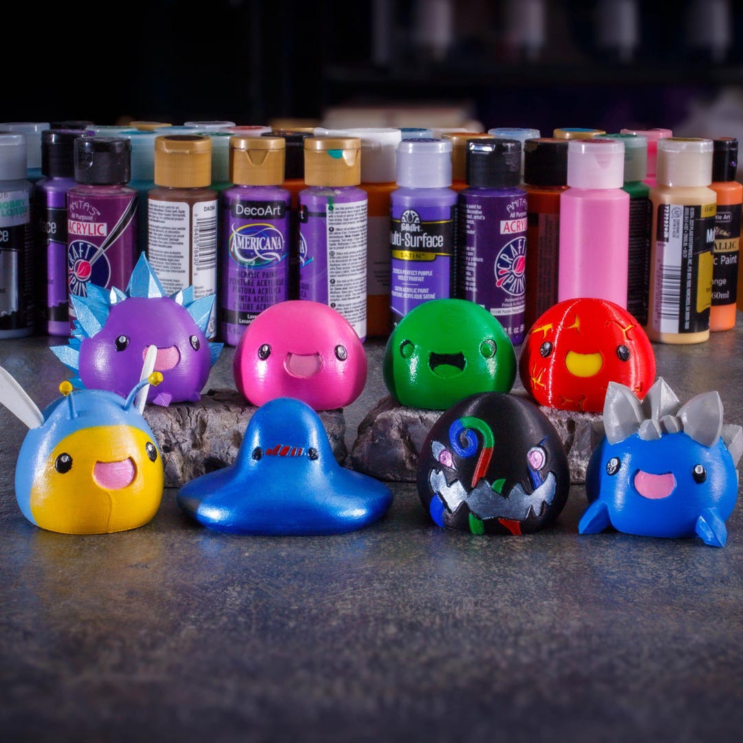 3D Printed 8 Slime Figures From the Indigo Quarry- Hand Painted Slime ...
