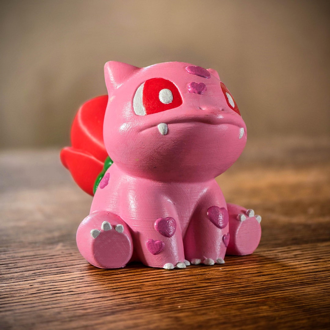 3D Printed Valentines Bulbasaur Statue Figure-unique, Hand Painted ...