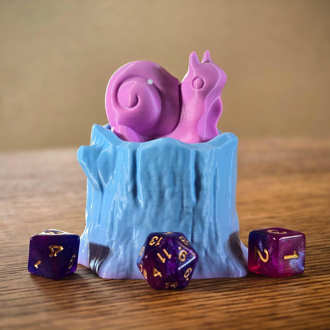 Snail Wood-stump Dice Container-3d Printed-unique, Collectable Dice ...