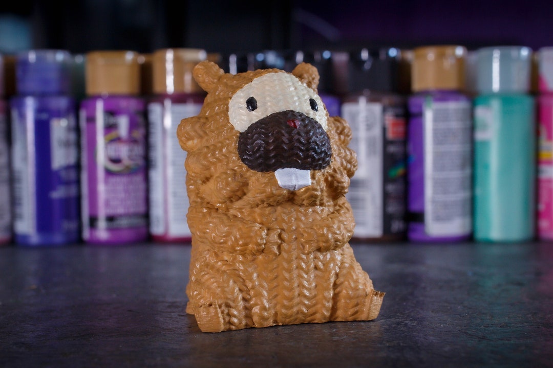 3D Printed Knit Bidoof Statue Figure-unique, Hand Painted Collectable ...