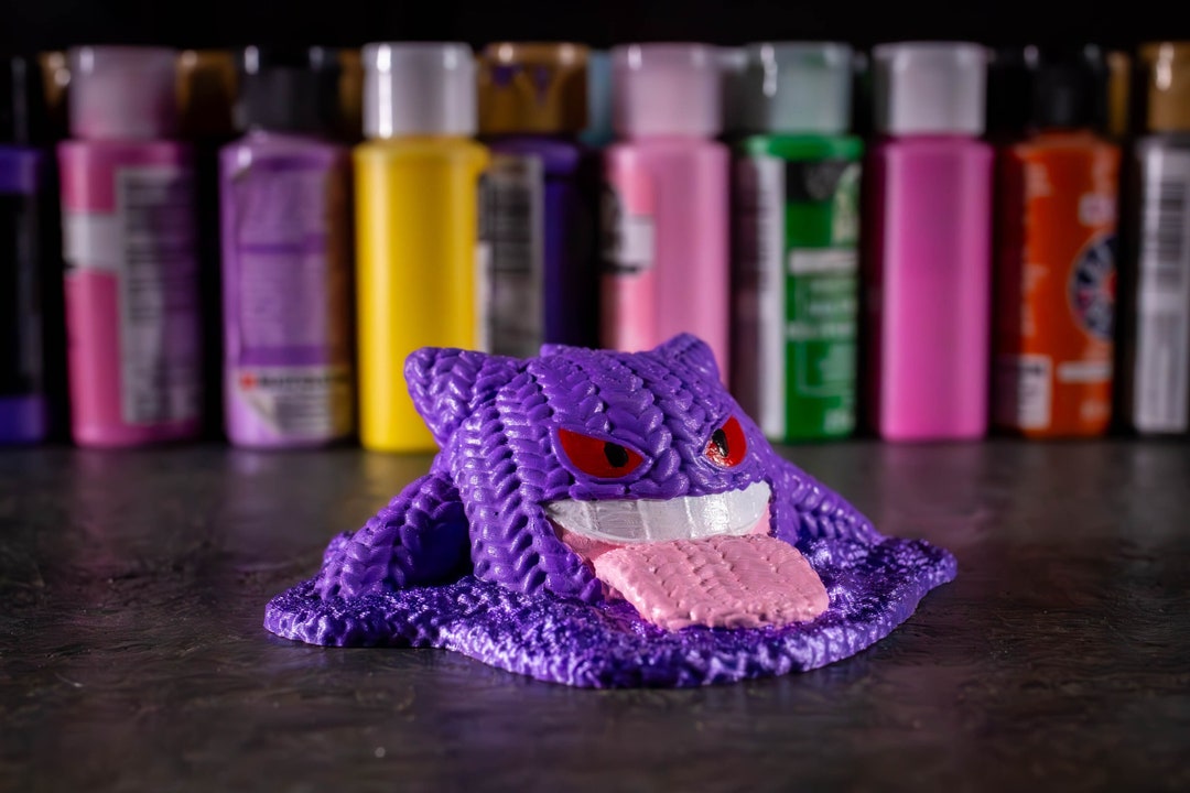 3D Printed Knit Gengar Sitting in a Portal Figure From Pokemon - Etsy